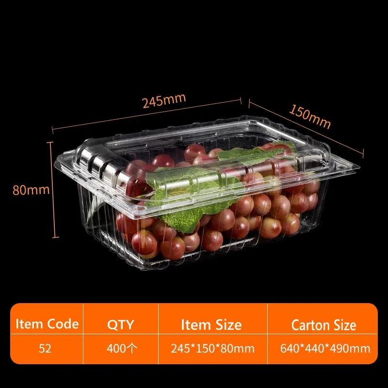 Transparent PET Plastic Containers for Fresh Food Packaging