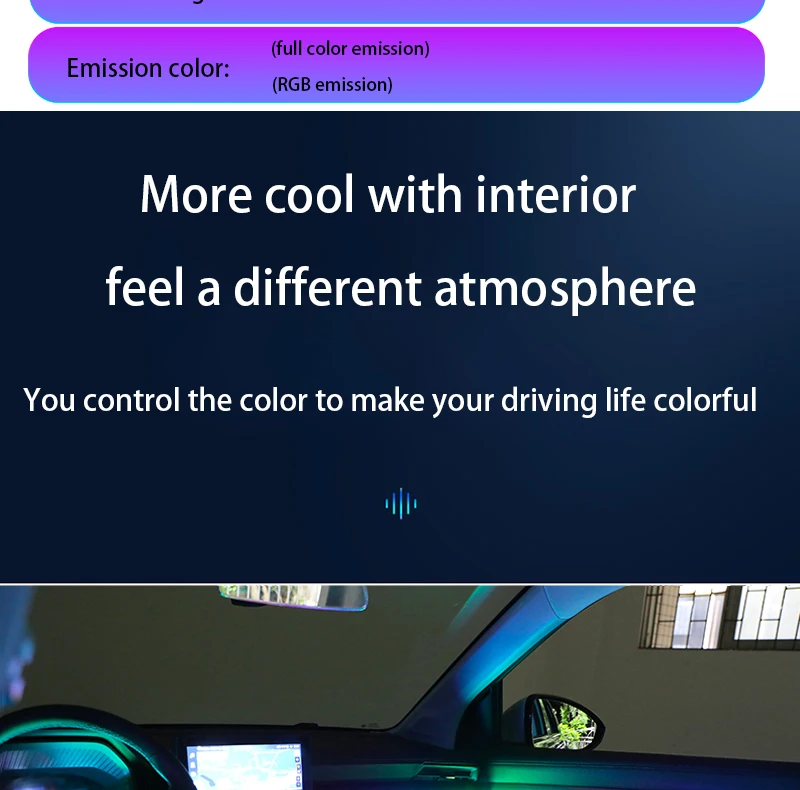 18 In 1 Full Color Neon Car Ambient Lighting Rgb 64 Universal Led ...
