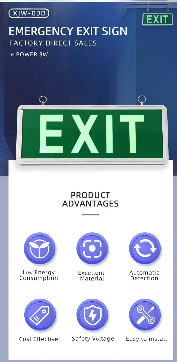 Fire Safety Exit Signs - Reliable Battery Backup LED Lights