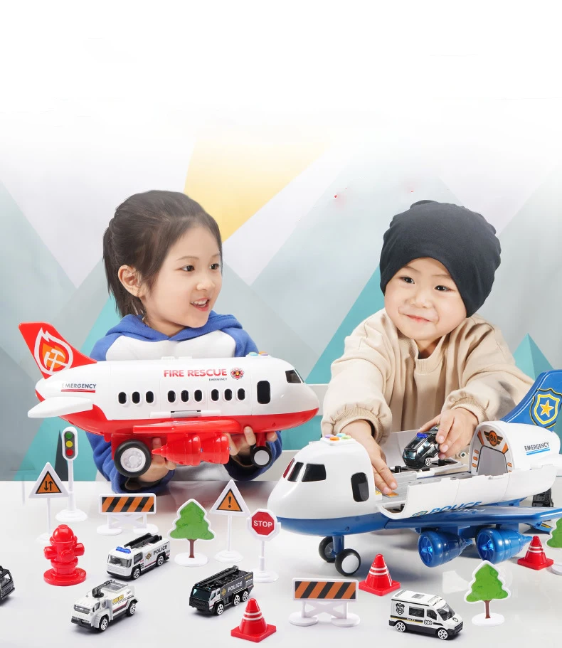 Simulation Airliner Diecast Cars Toys Sets Multifunctional Track Slot ...