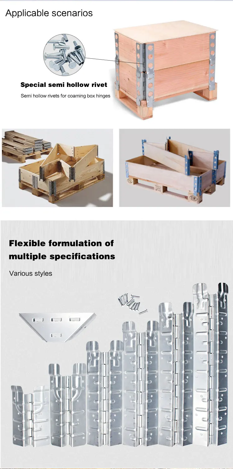 Welltop 20.018 Wood Steel Pallet Collar Frame Hinges Metal Pallet ...