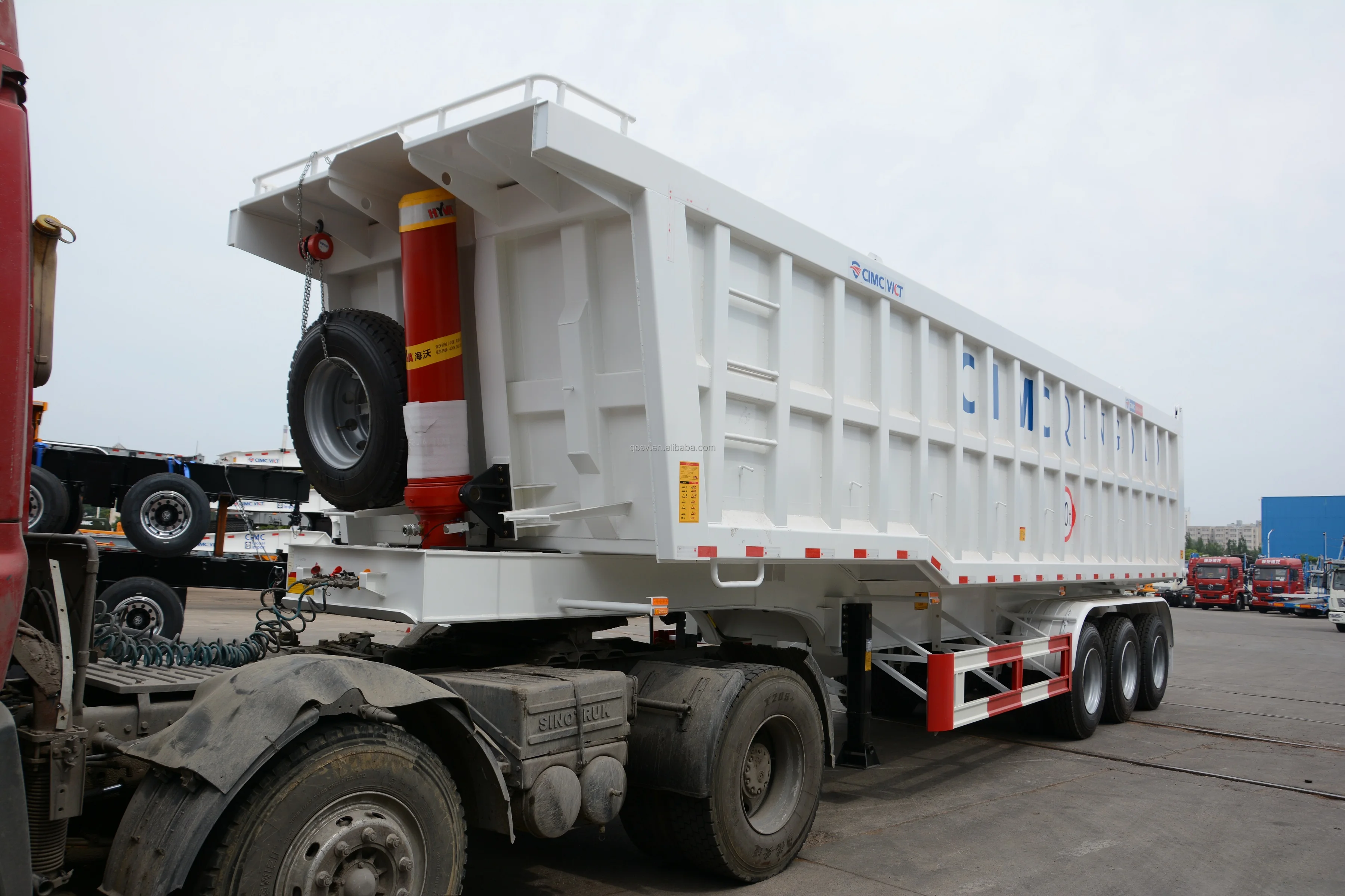 40cbm Cimc Square Type Three Axle Rear Dump Semi-trailer - Buy Rear ...