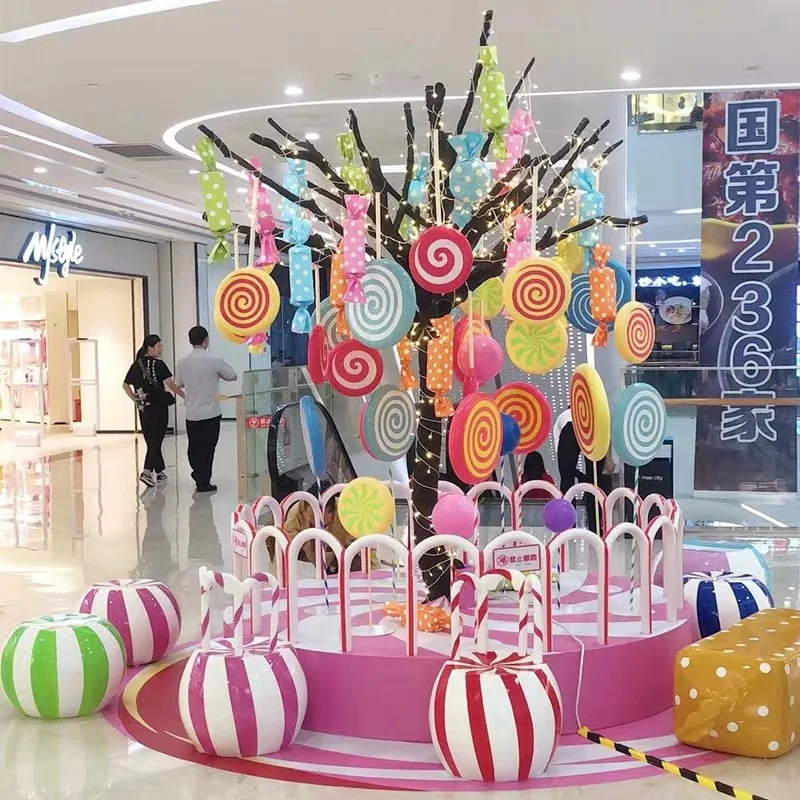 Life Size Pop Art Giant Candy Lollipop Sculptures Resin Candy Large ...