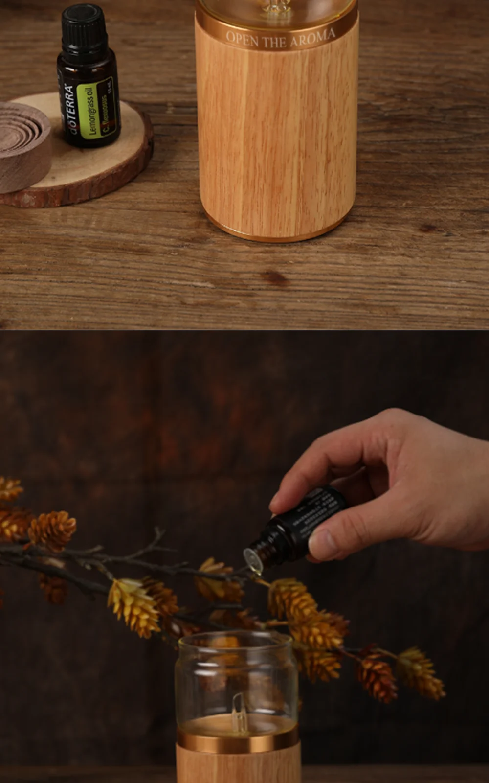 Wood Car Waterless Portable Rechargeable Perfume Aromatherapy Atomizer ...