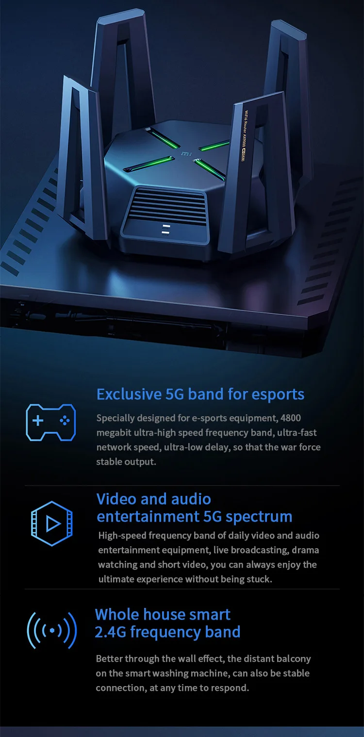 High-speed Xiaomi Router AX9000 Tri-band E-sports Wifi6 Enhanced 4K ...