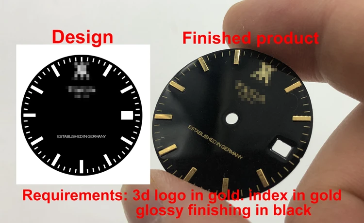 Custom Chronograph Dial - 3D Logo up Luminous Indices