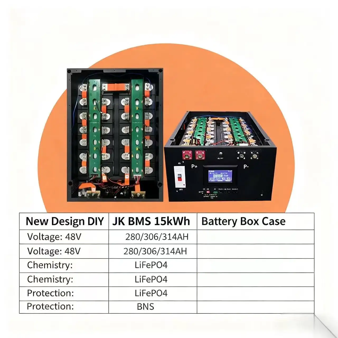 New Design BJsmart DIY 15kWh Battery Box Case LCD Display for 48V ...