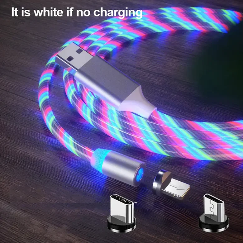 Custom Led Luminous Micro Lighting Usb Data Cables Magnet Fast Charging ...
