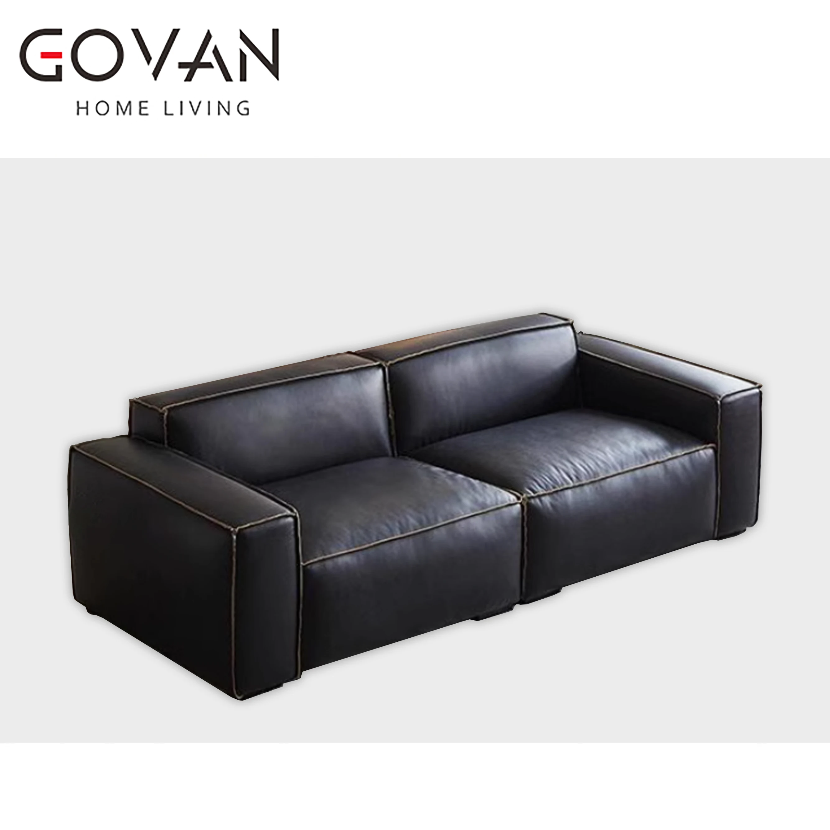 Wabi Sabi Tofu Block Sofa | Three Seater Solid Wood Couch — Woven Space