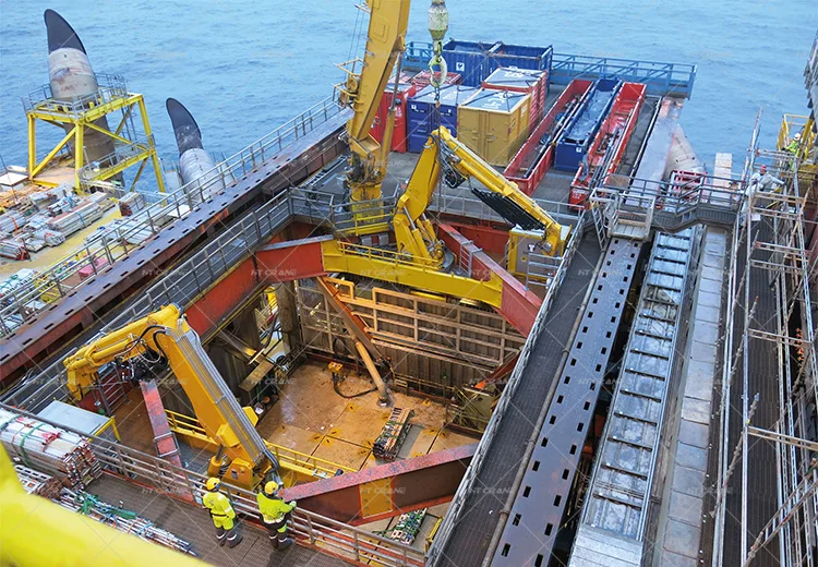 Marine Lifting Yacht Crane Marine Hydraulic Knuckle Telescope Fold ...