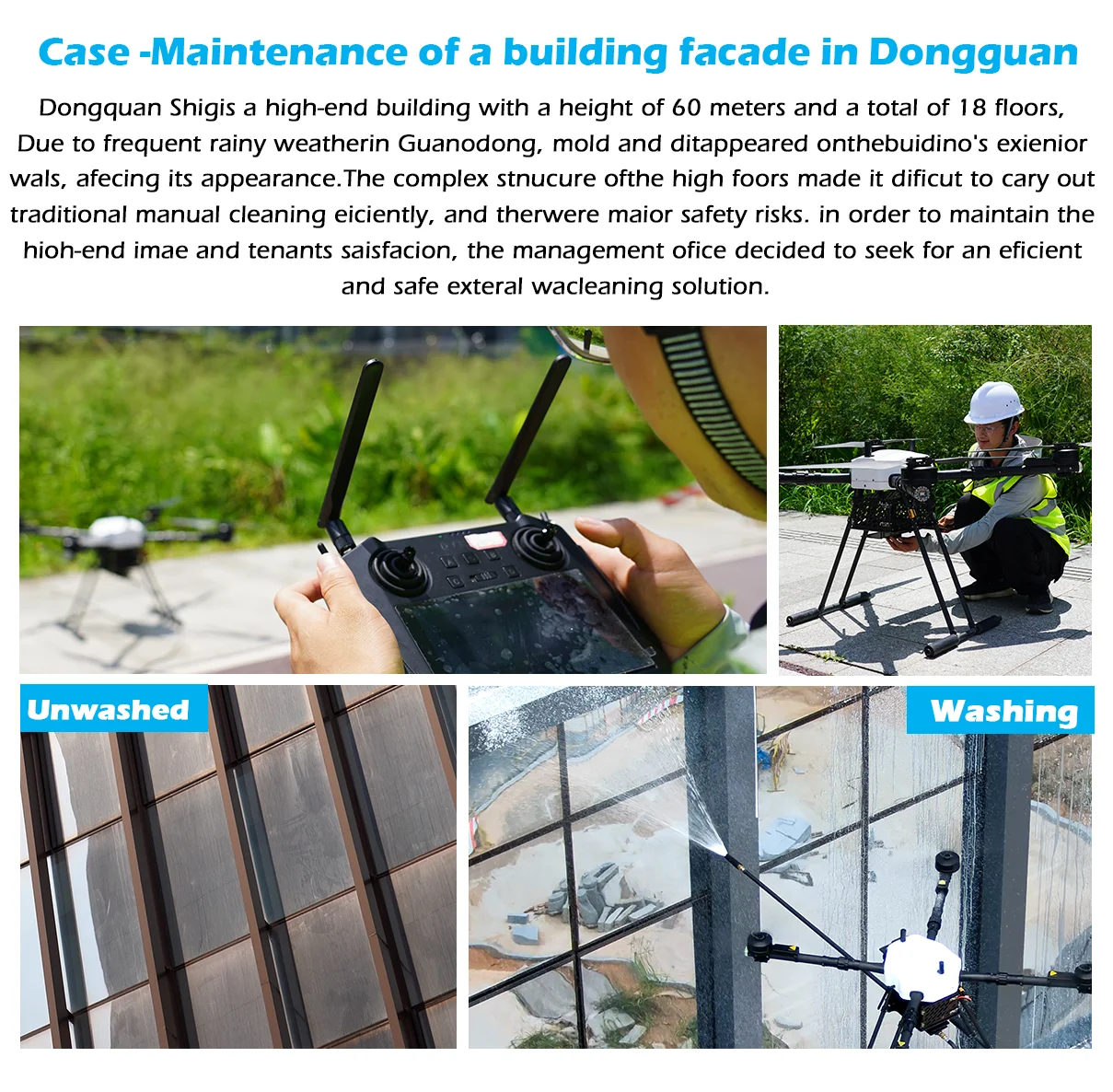 JIUSI D15R Pro High-Pressure Drone for Efficient Window Cleaning, Solar ...