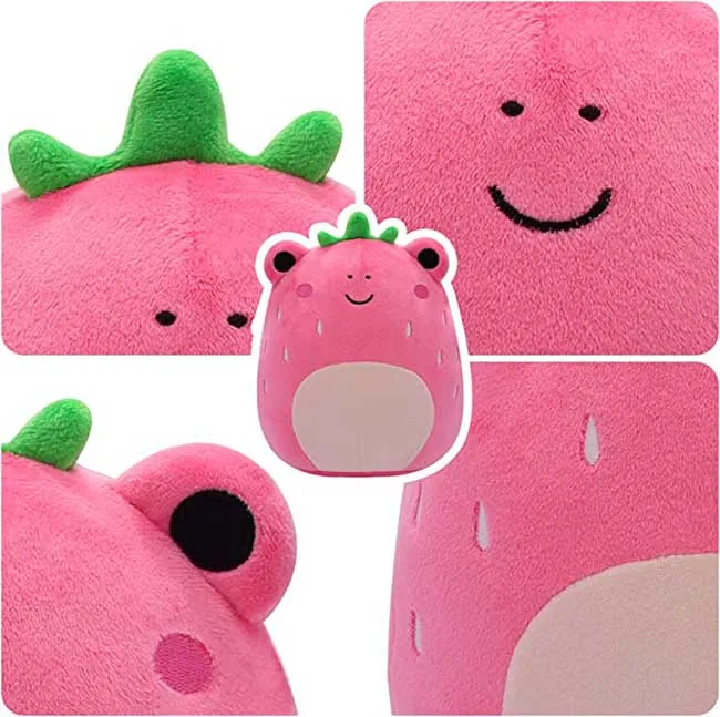 3070 Cute Pink Strawberry Frog Plush Pillow Kawaii Stuffed Animal ...