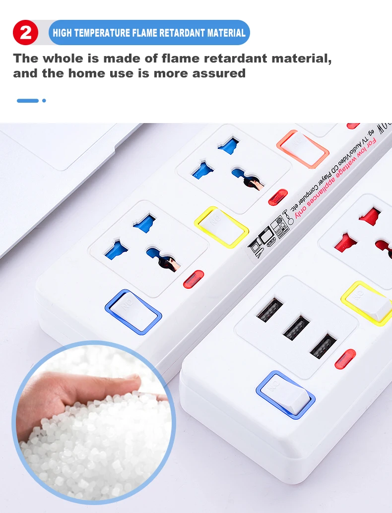 2025 New Trend 3M Power Strip Electric Outlets 3 4 5WAY Surge Protector ...
