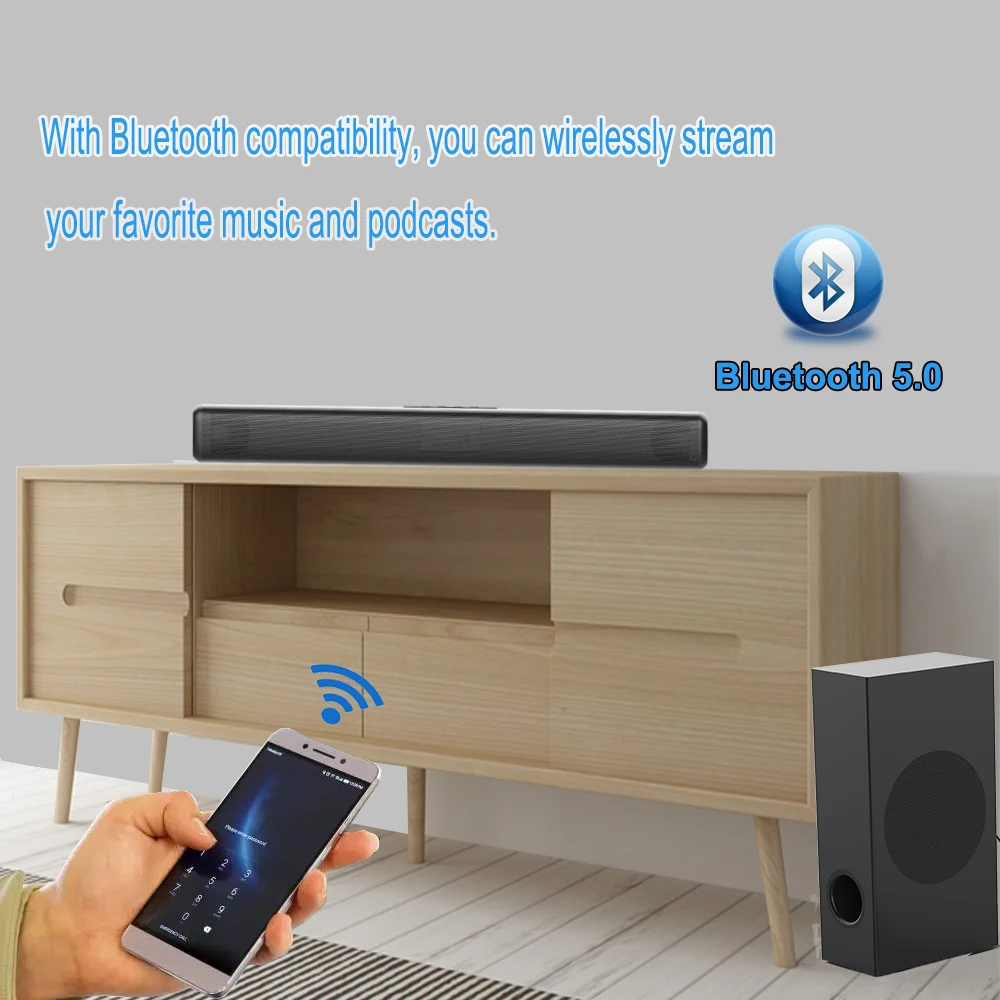 SODLK SL04 100W Sound Bar with Subwoofer - Home Theatre System