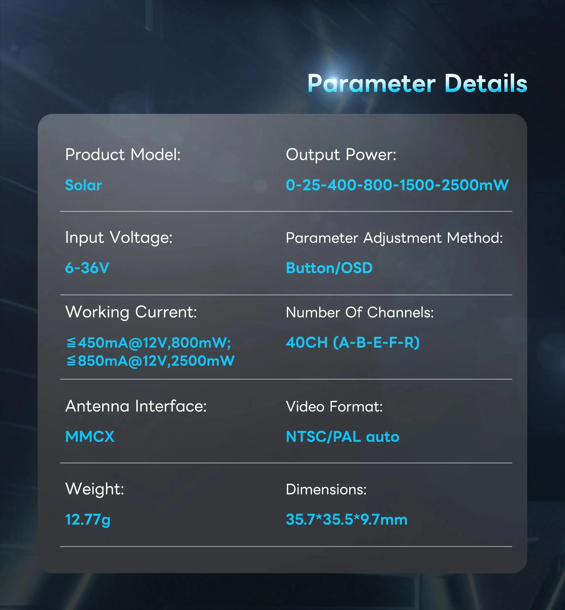 Flashhobby Solar 5.8ghz 2.5w High Power 40ch Vtx Video Image ...