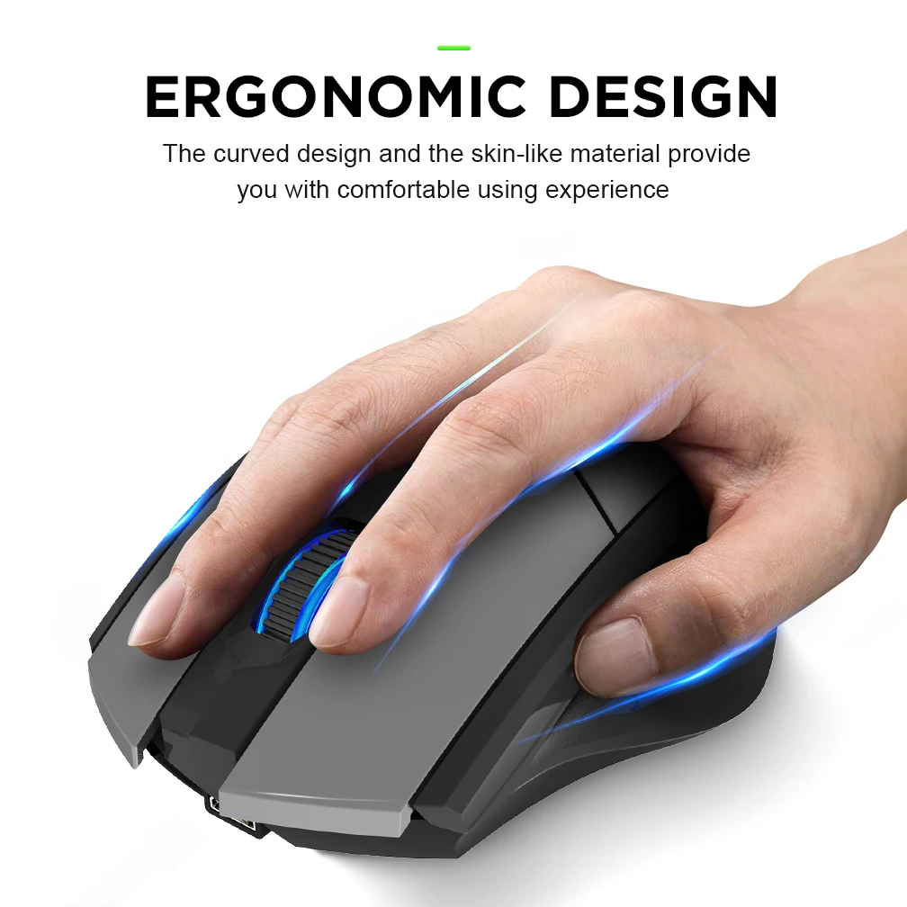 Noiseless Ergonomic Rechargeable Computer USB Wireless Gaming Mouse ...