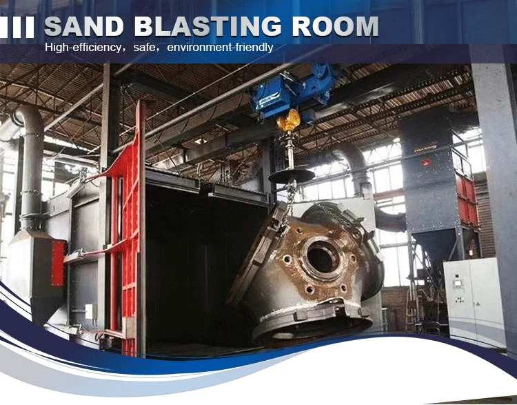 Container Blasting Sand Blast Room Conveyor Sandblasting Booth Grit ...