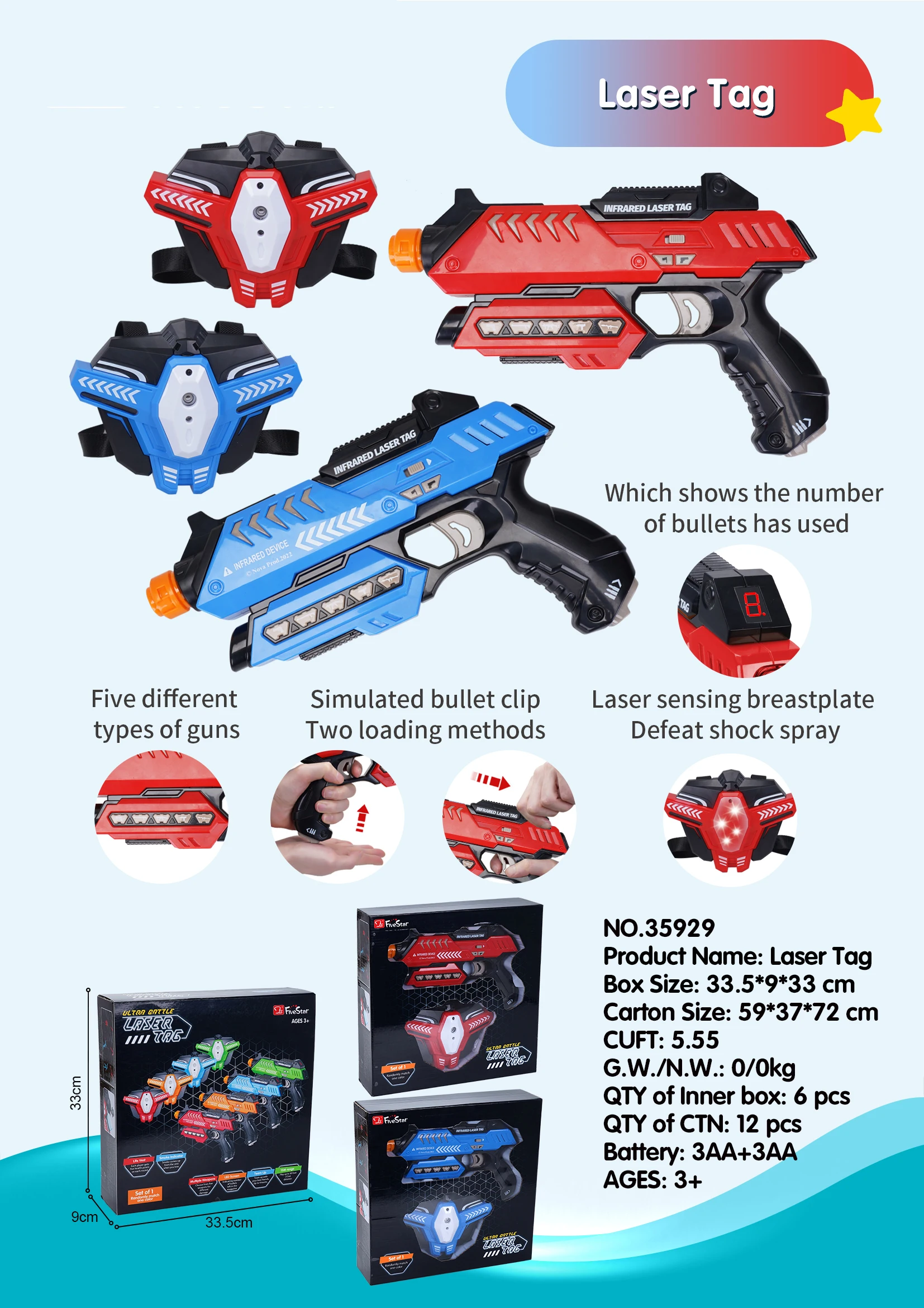 Infrared Laser Tag Shooting Game Guns 2pcs Set Toys For Kids For Sale ...