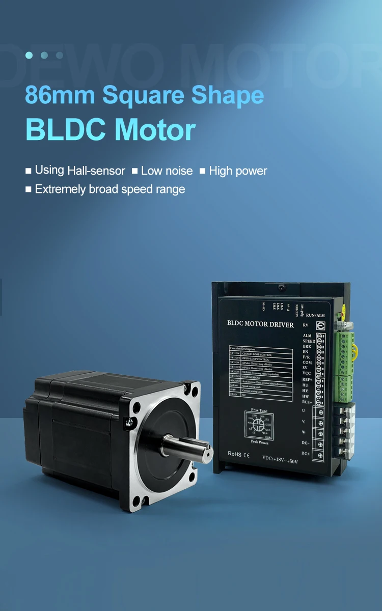 86mm 3 Phase 8 Poles 48v 3000rpm 600w Brushless Electric Motor Bldc ...