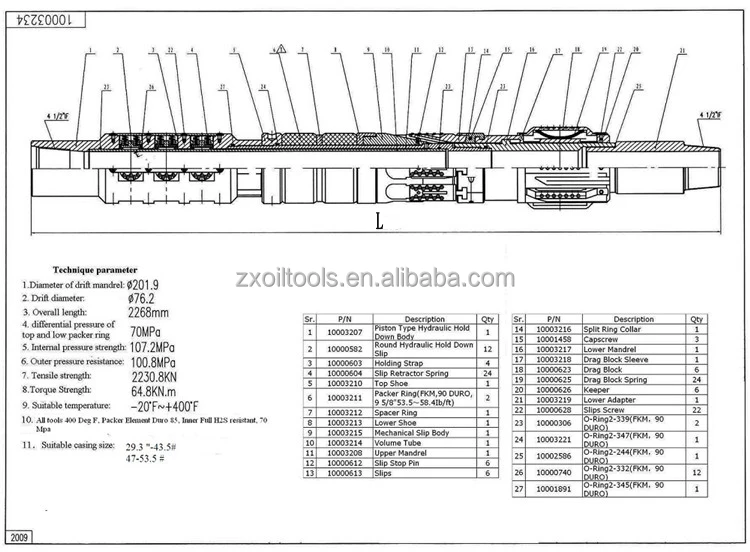 Testing Tools Api 11d1 Mechanical Retrievable Rtts Packer - Buy Rtts ...