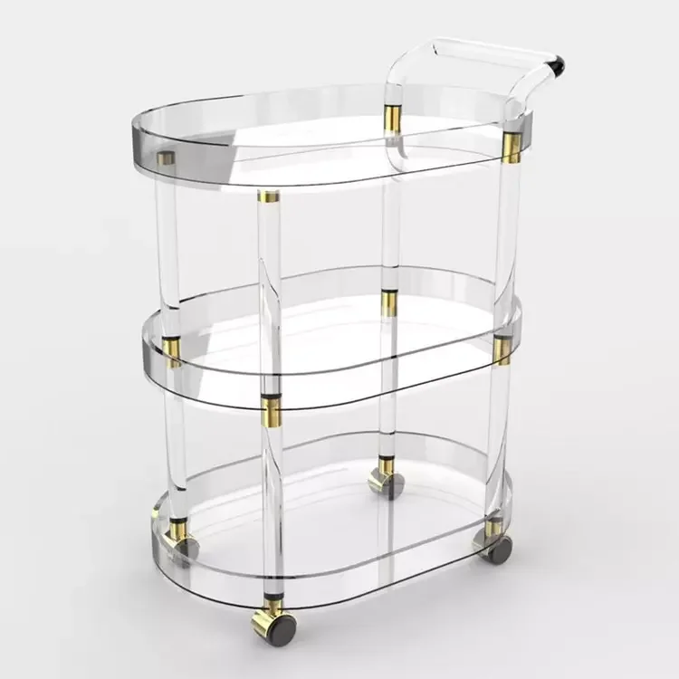 Custom Transparent Acrylic Serving Trolley Luxury Home Hotel Restaurant ...
