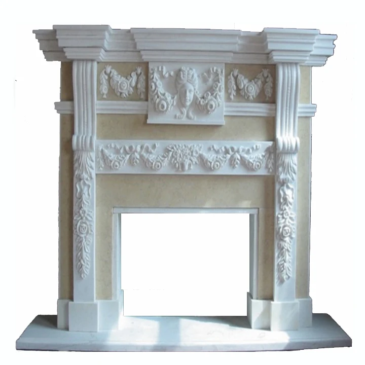 Modern Decorative Natural Stone Fireplace Surround Carrara White Marble ...