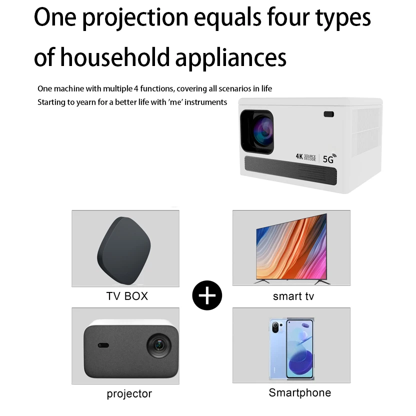4K Smart Projector with Android 9, 4000 Lumens, Mini Home Theater, Full ...