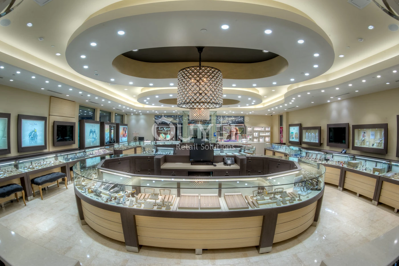 Ouyee Custom Gold Shop Interior Design - Jewelry Showcase