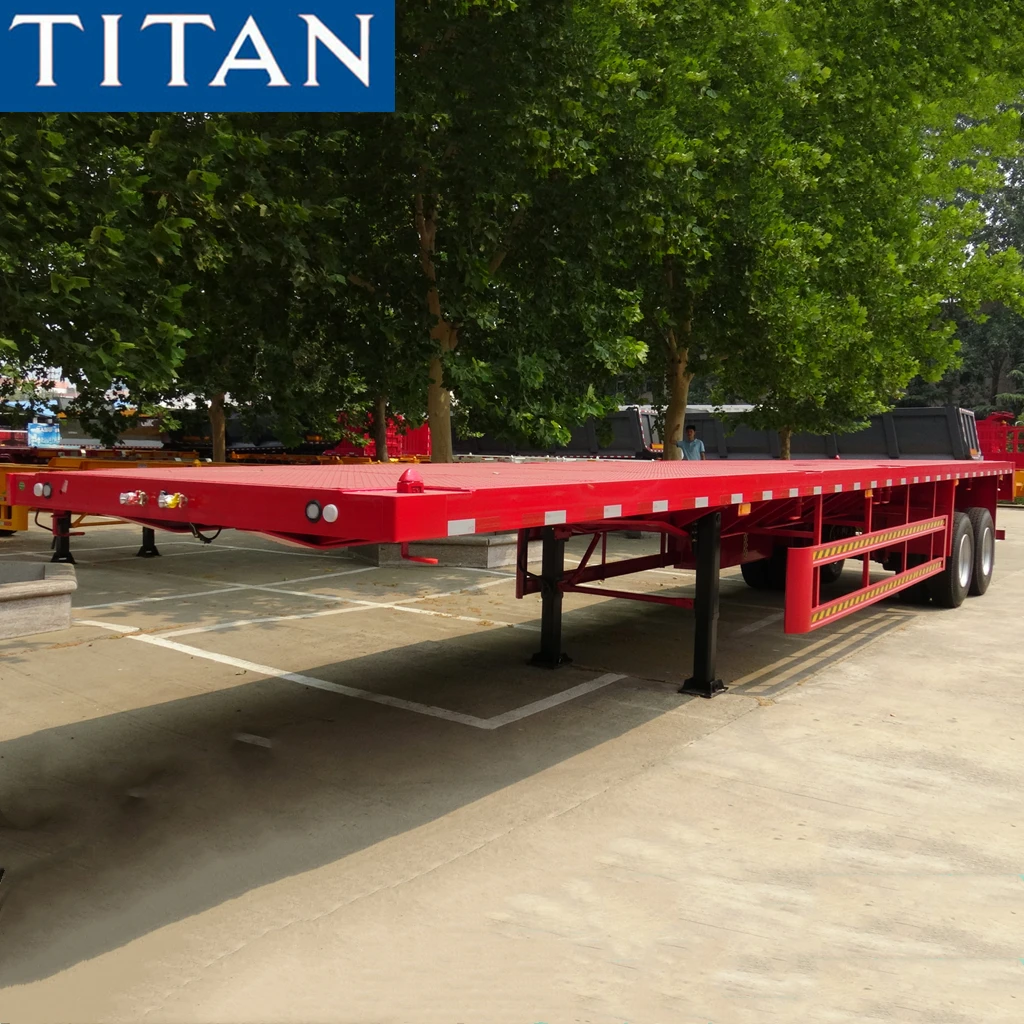 40ft Double Axle Flatbed Semi Trailer 45 Foot 40tons Platform Shipping ...