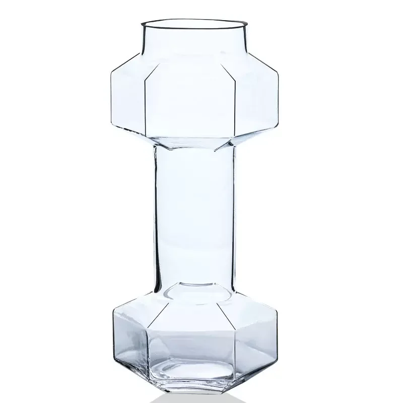 Luxury Mouth Blown Transparent Lead Free Dumbbell Beer Glass
