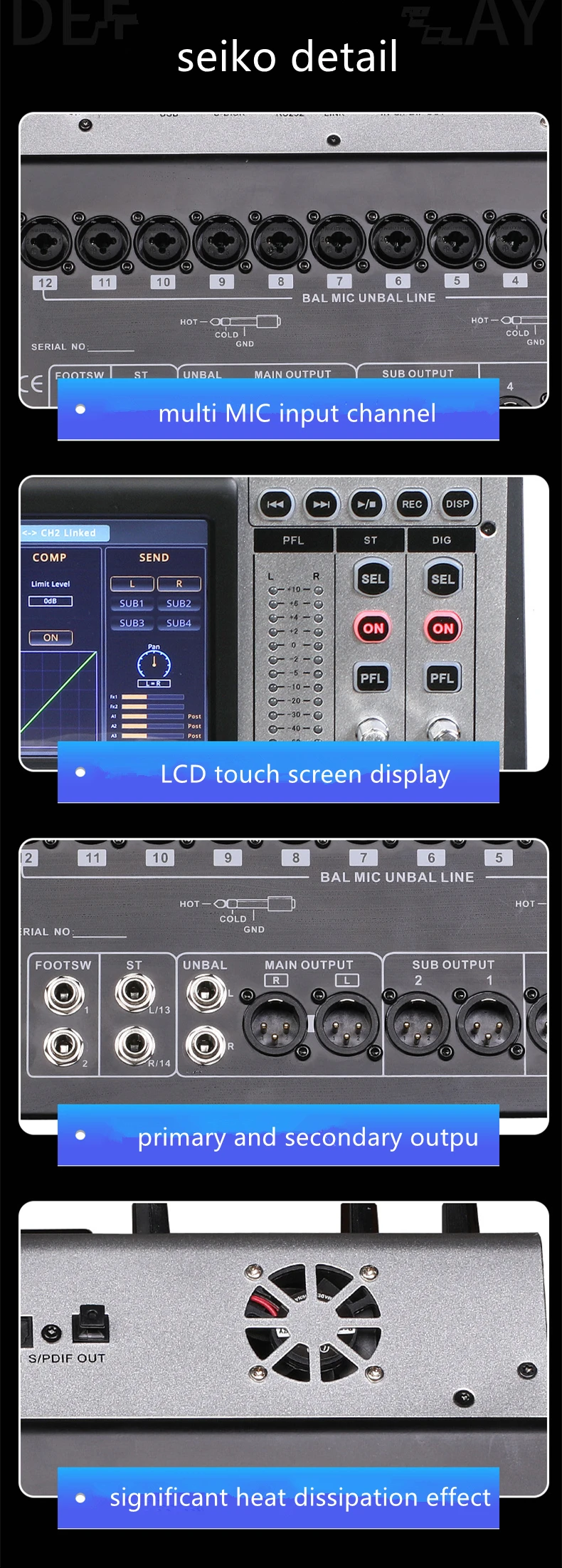 Free OEM Touch Screen Audio Mixer - 24 Channels Digital Console