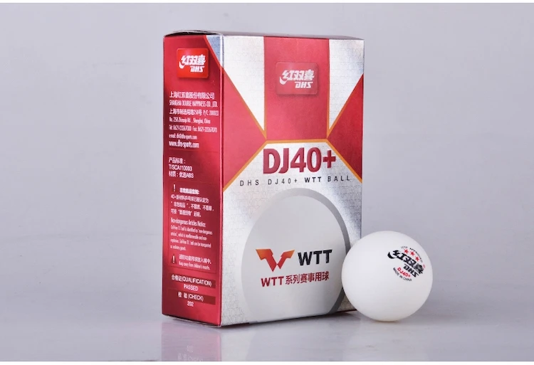 DHS WTT DJ 40+ 3 Star Pingpong Balls - ABS DHS Ittf Approved