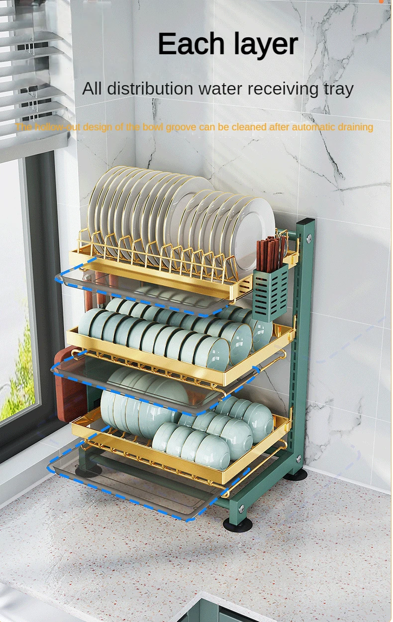 Kitchen Snap-on Adjustable Multi-function Storage Rack Cutlery and ...