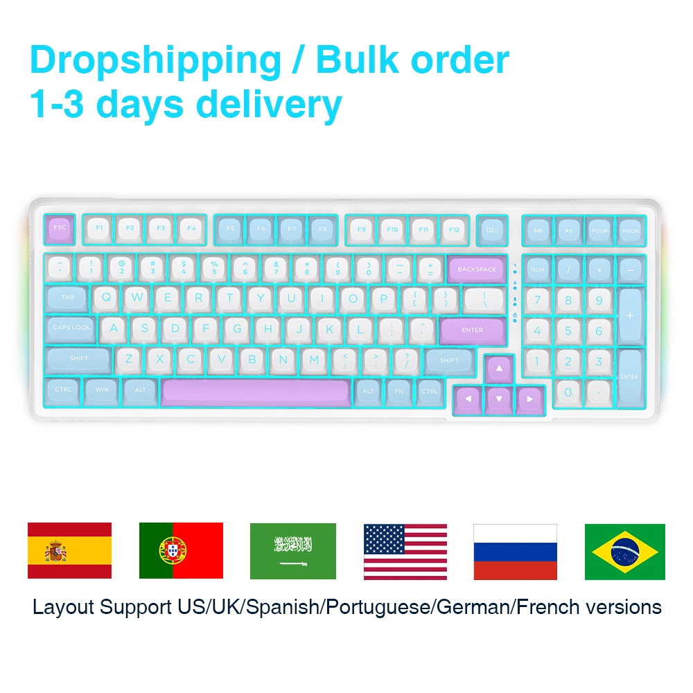 Alibaba.com: 99 Keys ICE Blue Wired Mechanical Gaming Keyboard, hot ...