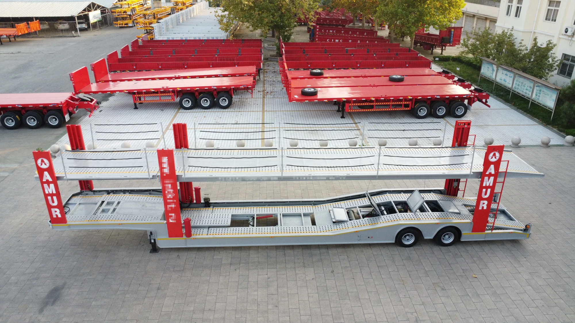 Two-axle Three-axle Automobile Transport Trailer Double-deck Vehicle ...