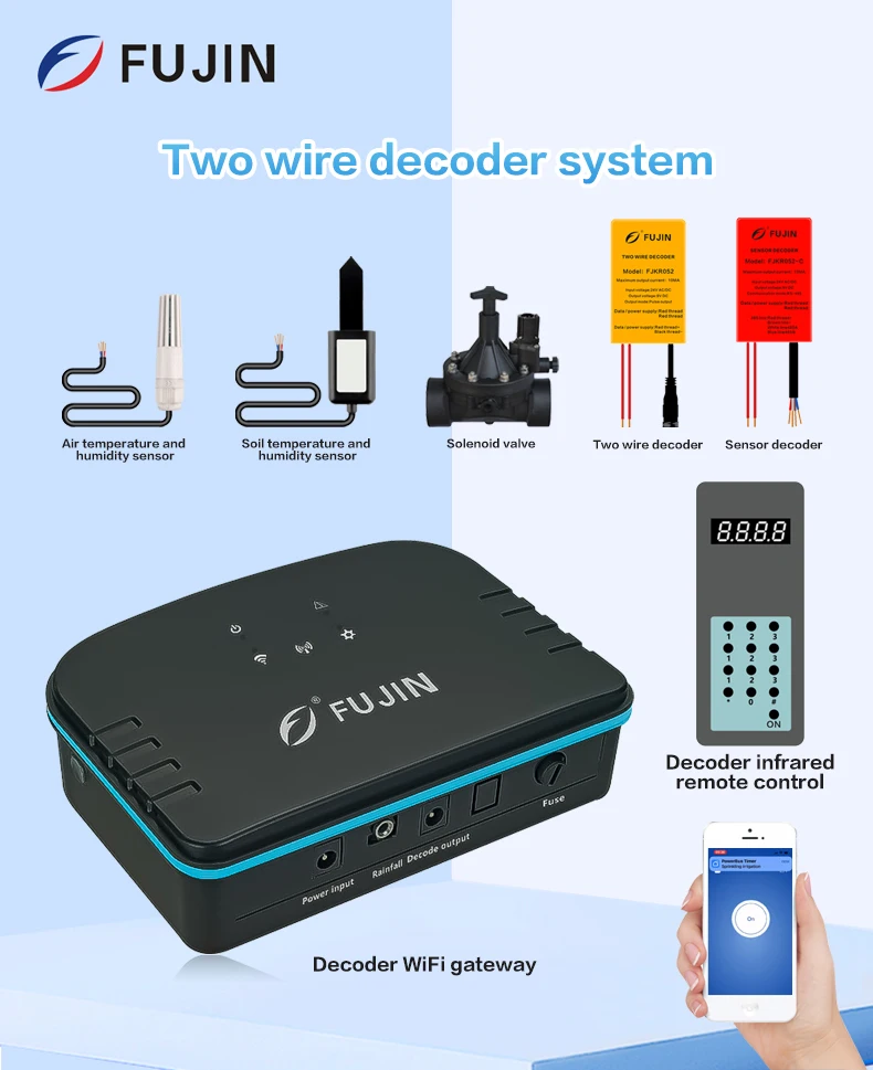 FUJIN IRRIGATION WIFI Sensor Decoer Two Line Decoder Host Box Solenoid ...
