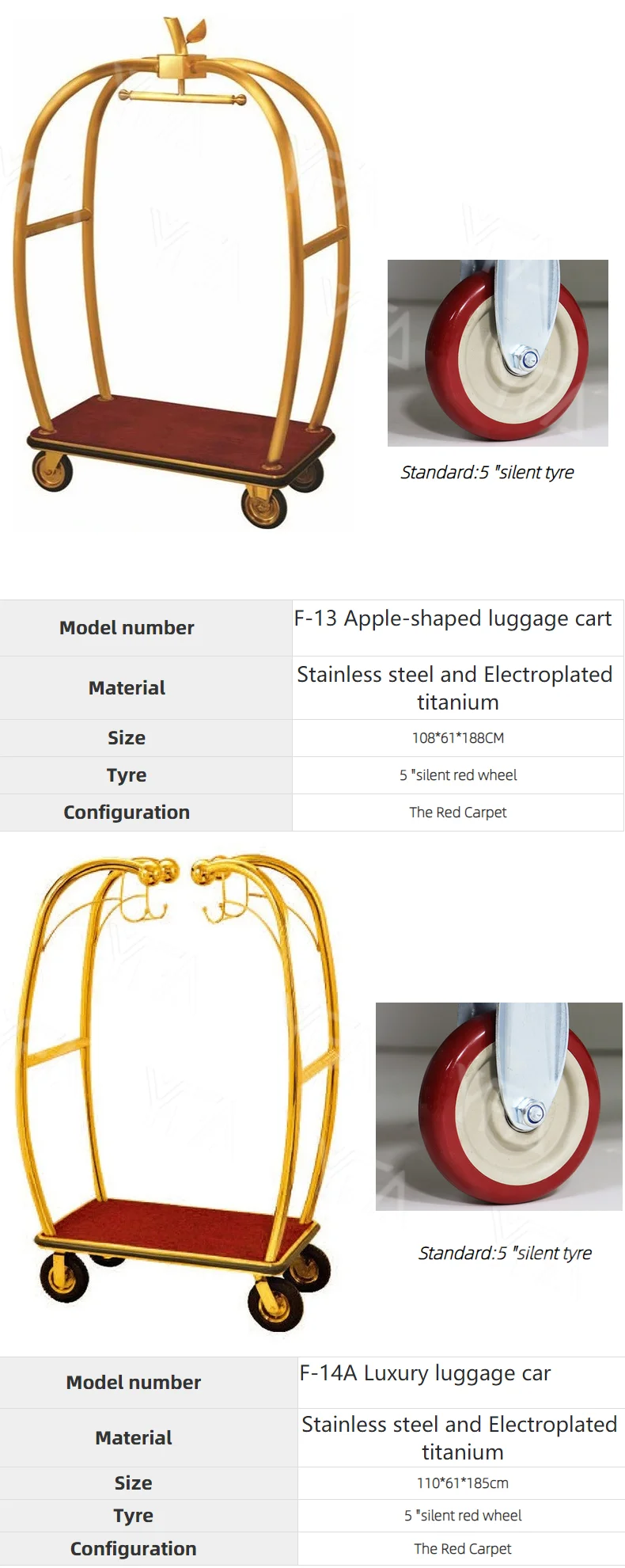 Luxury Lobby Luggage Trolley Titanium Glod Multi-Function Birdcage ...