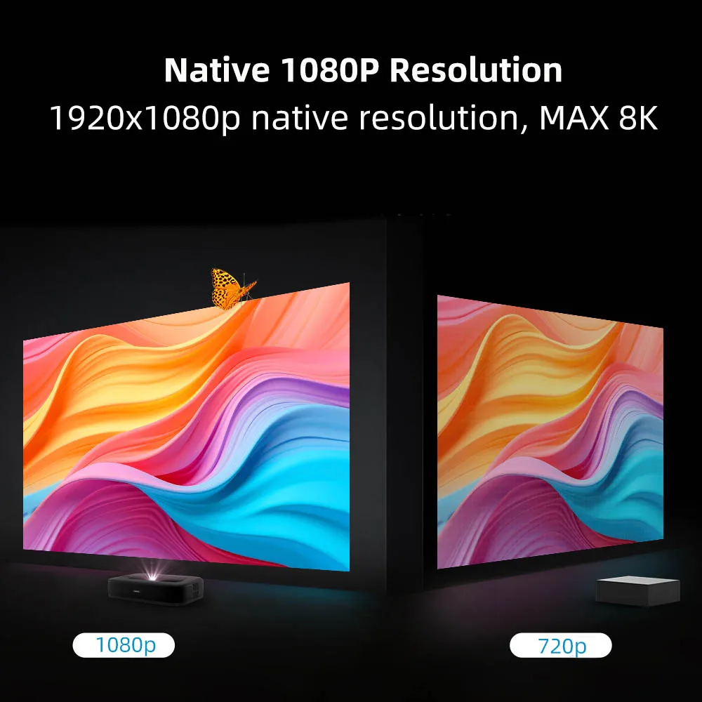 1080p Full Color Laser Ust Projector, 8k Max, 5000 Lumens