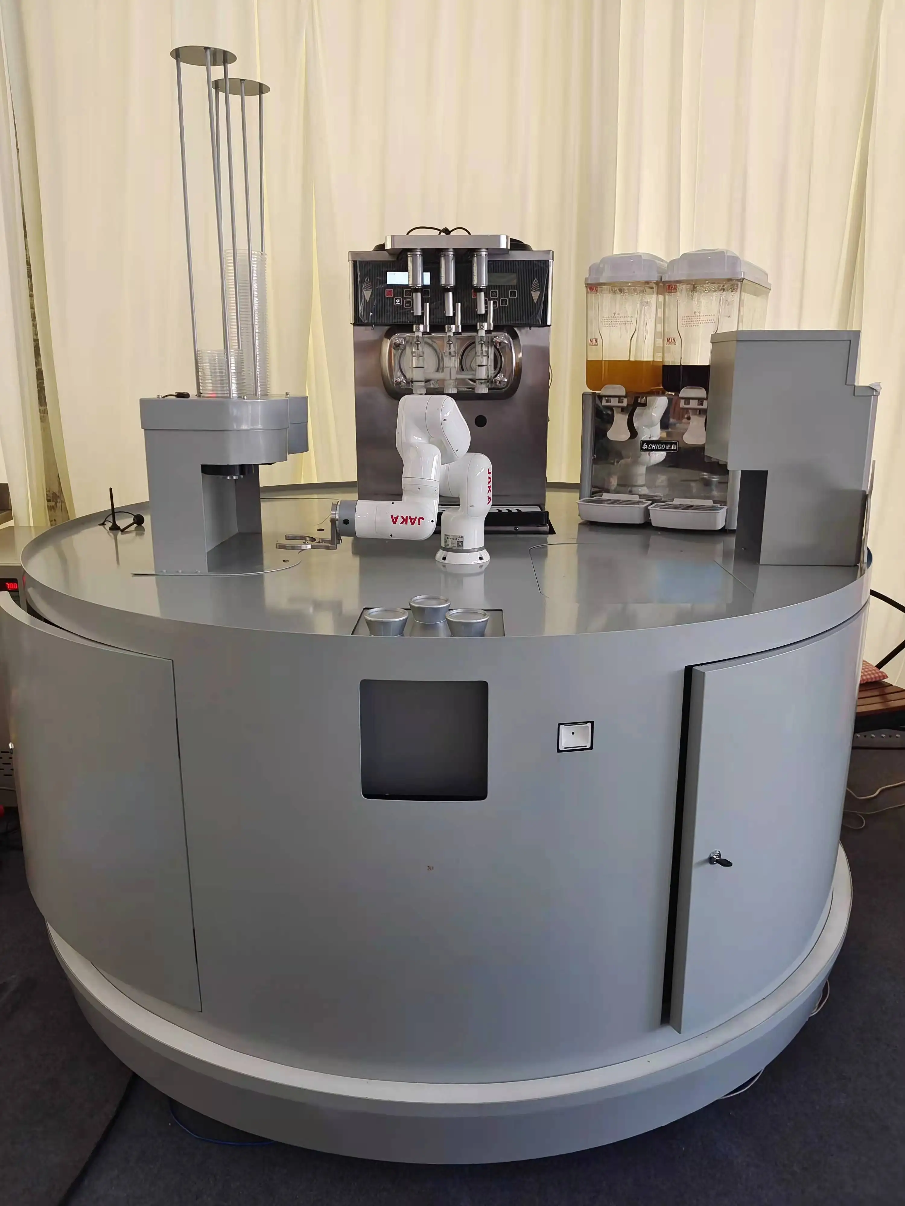 Automated Robot Shave Ice Vending Machine Ice-cream Coffee Juice ...