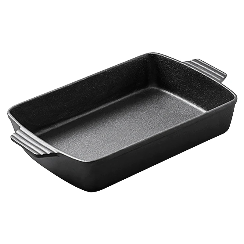 Factory Direct Pre-seasoneded Black Cast Iron Baker Dish Rectangle ...