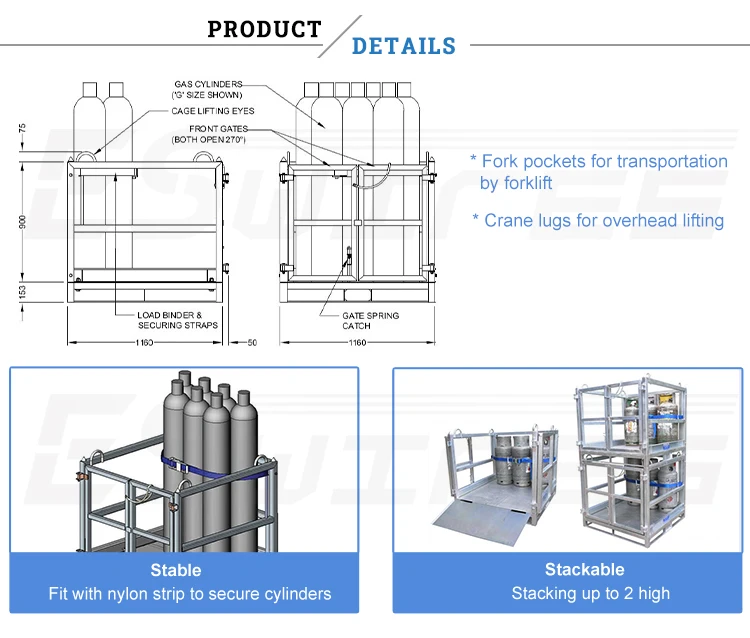 Customized Heavy Duty Storage Gas Cylinder Pallet Rack