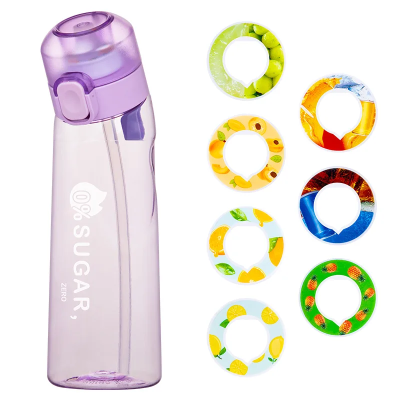 650ml Sports Water Bottle Set with 7 Fruit Flavor Pods - Eco-Friendly ...