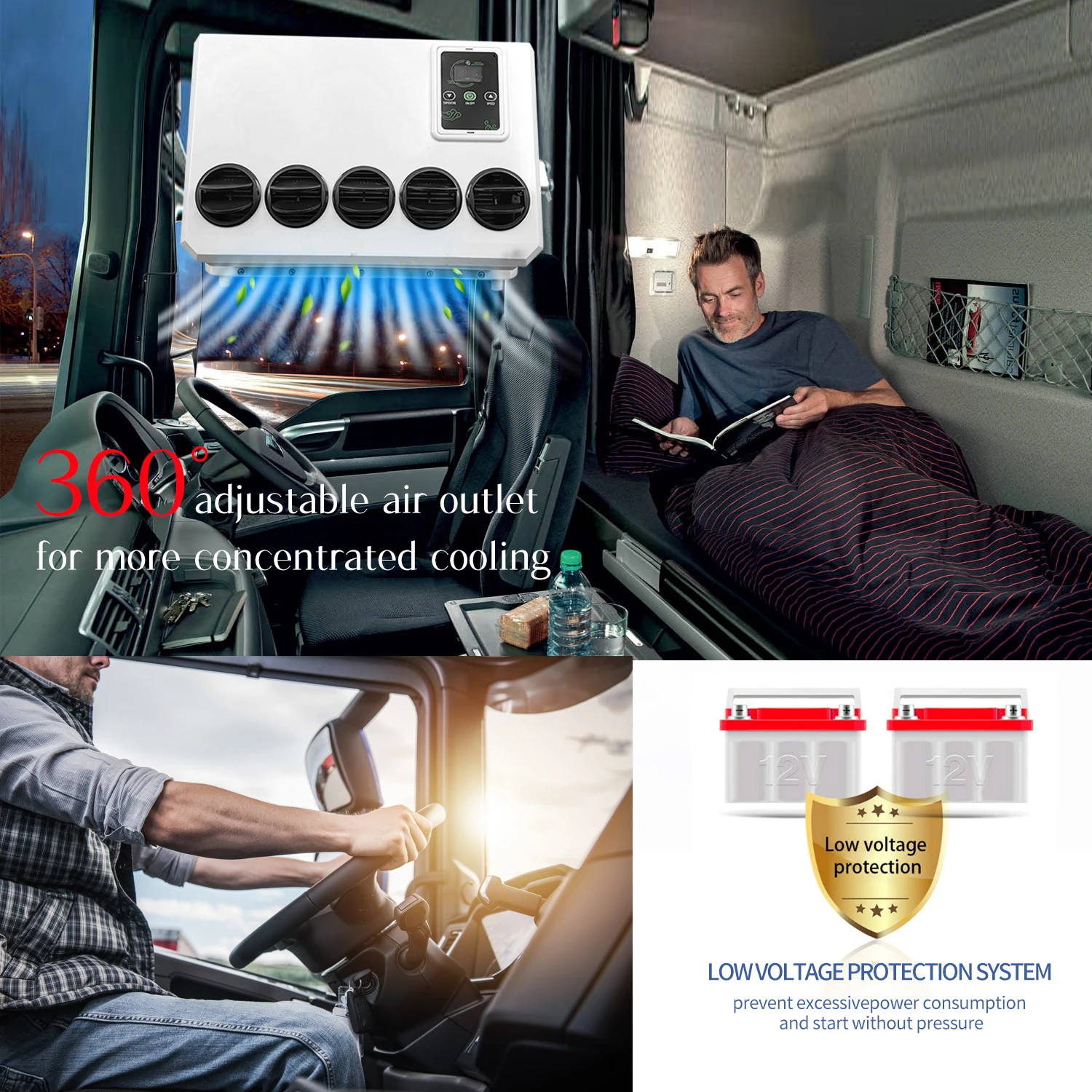 Electric Truck Air Conditioning Systems Parking Air Conditioner 12 Volt ...