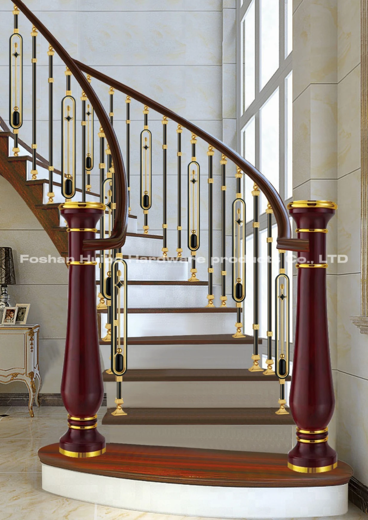 Modern Curved Metal Railings Balustrades Handrails Interior Luxury ...