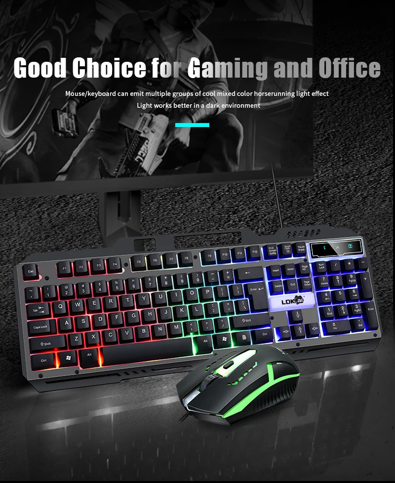 Wholesale LED Gaming Keyboard and Mouse Combo - YZL