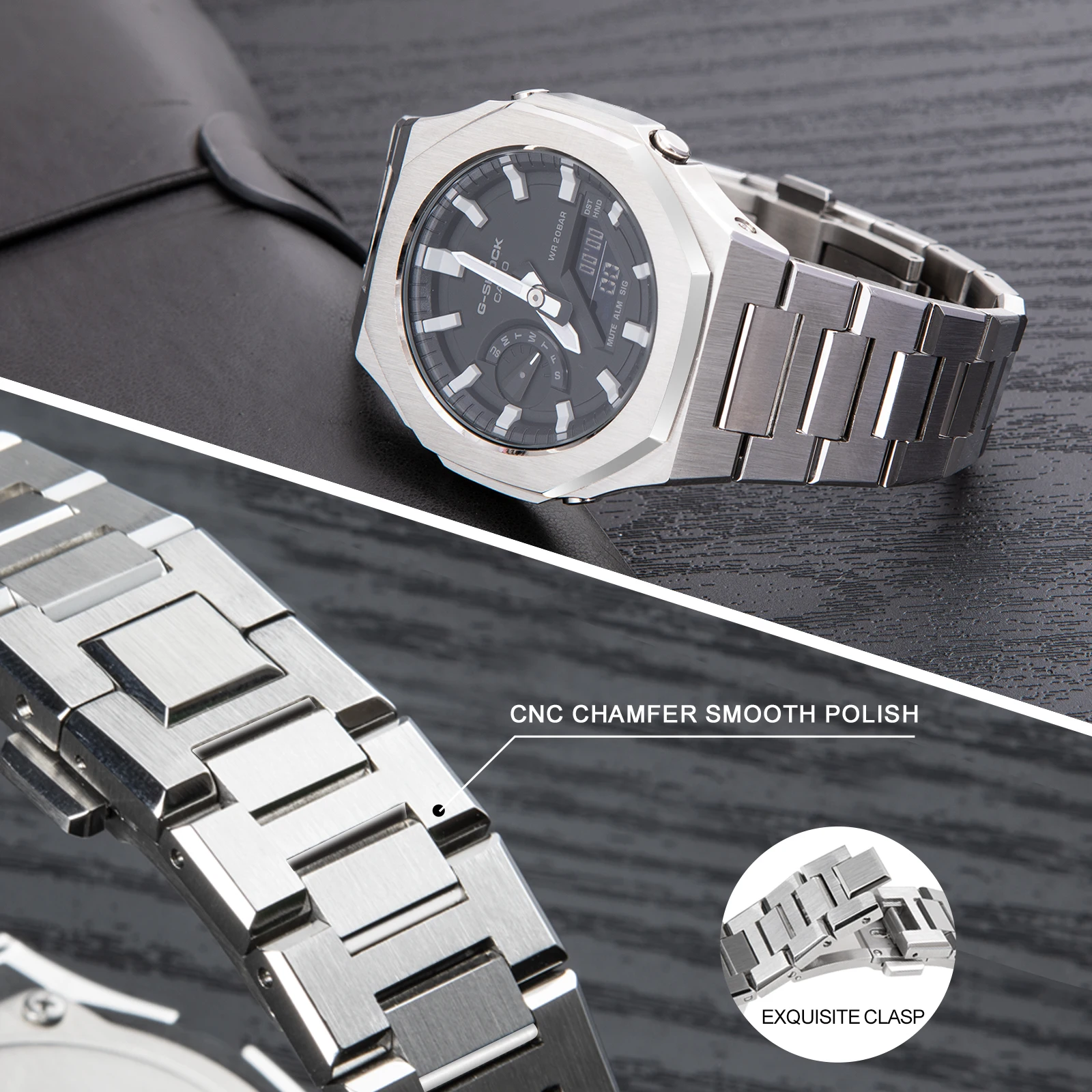 5th Generation Without Screws For Casioak Ga2100 Stainless Steel Mod ...