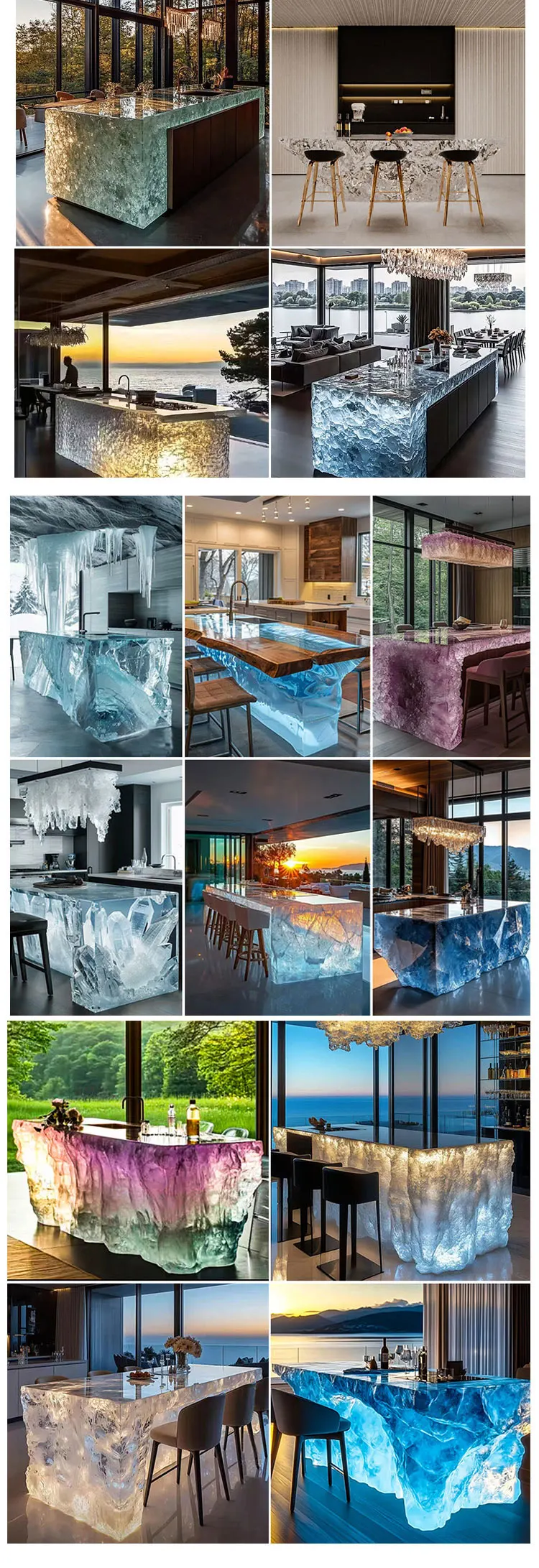R027 Luxury Frosted Ice Effect Acrylic Coffee Table - Modern Minimalist ...