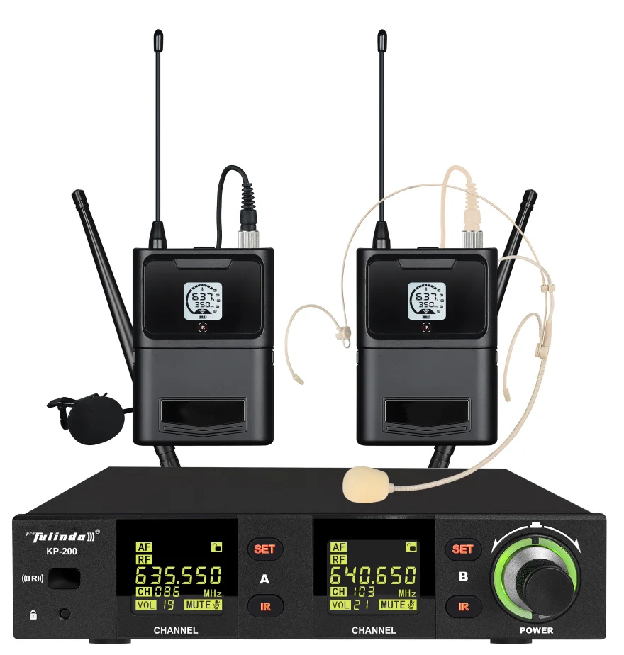 OEM Wireless Compact Small Receiver Dual-Channel Wireless Microphone ...