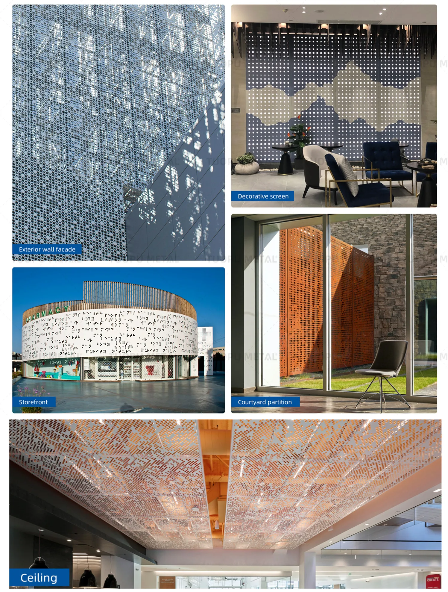 Exterior Metal Wall Facade Cladding Design Aluminum Perforated Panels ...