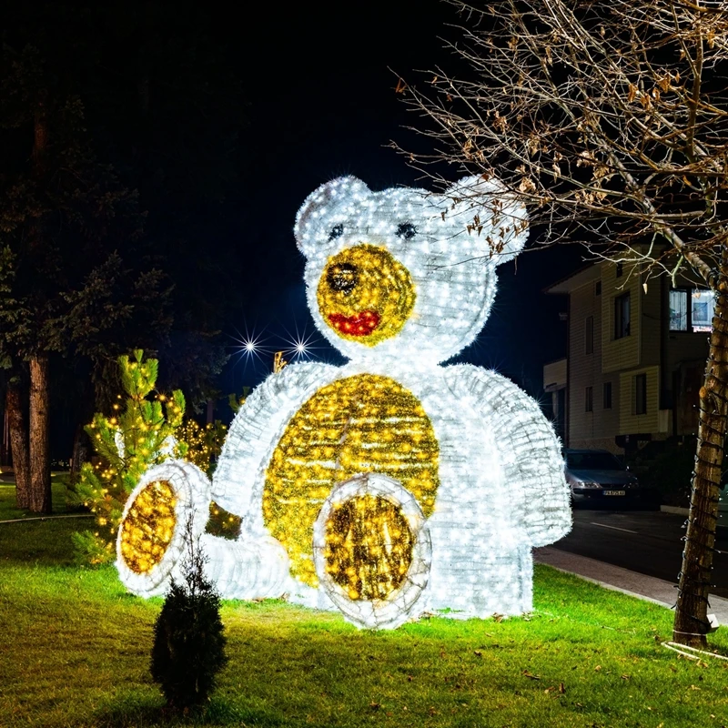 Customized Outdoor Christmas Illuminated Sculpture Large 3d Polar Bbear ...